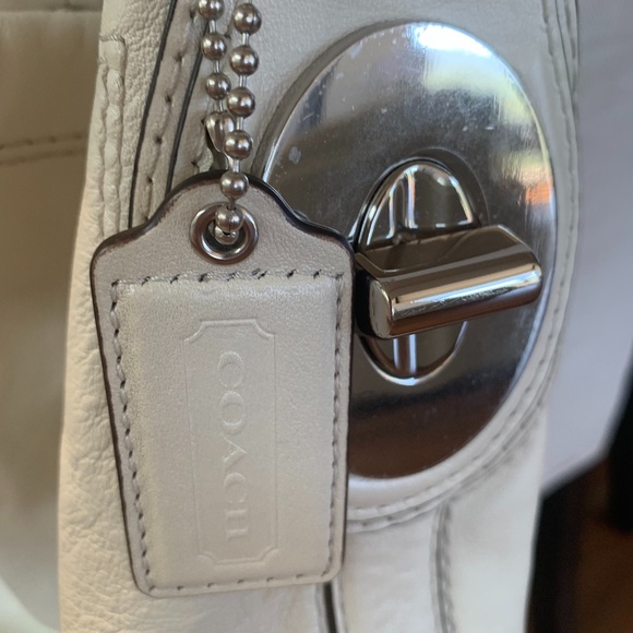 Coach | Bags | Coach Ivory Leather Shoulder Bag | Poshmark